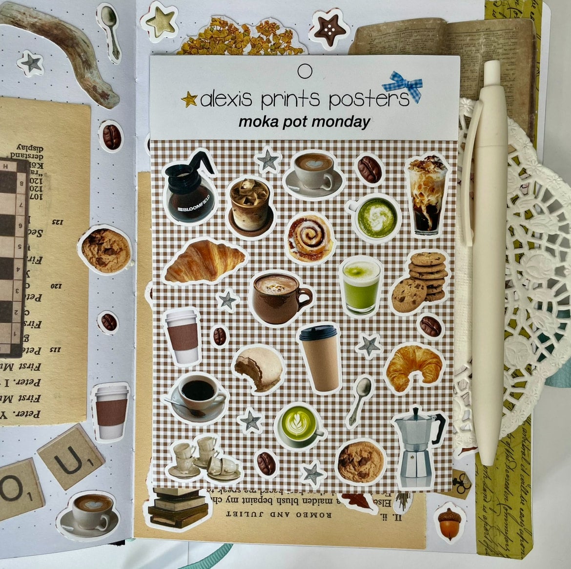 Moka Pot Monday Sticker Sheet | Alexis Prints Posters